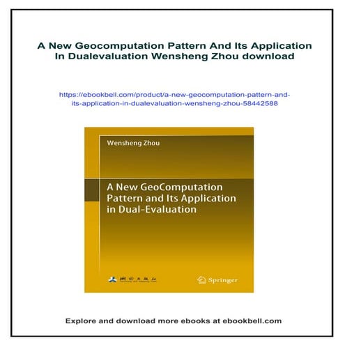 A New Geocomputation Pattern And Its Application In Dualevaluation Wensheng Zhou | PDF