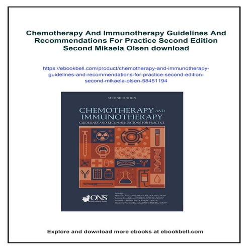 Chemotherapy And Immunotherapy Guidelines And Recommendations For ...