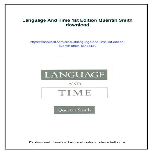 Language And Time 1st Edition Quentin Smith | PDF