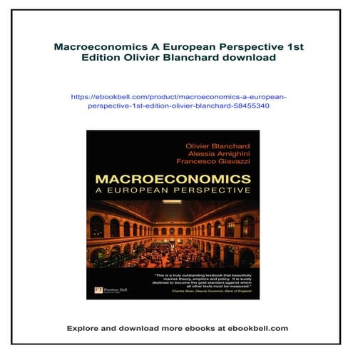 Macroeconomics A European Perspective 1st Edition Olivier Blanchard | PDF