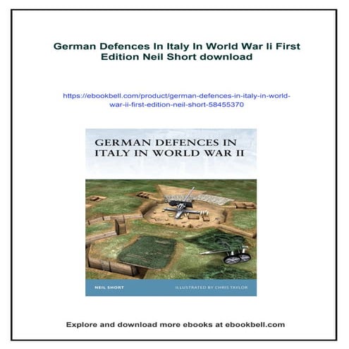 German Defences In Italy In World War Ii First Edition Neil Short | PDF