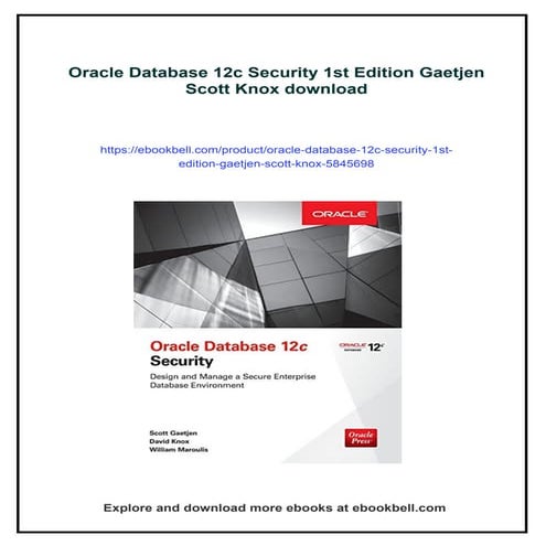 Oracle Database 12c Security 1st Edition Gaetjen Scott Knox | PDF