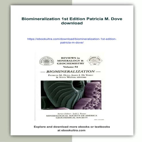 Biomineralization 1st Edition Patricia M. Dove | PDF