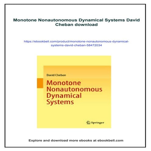 Monotone Nonautonomous Dynamical Systems David Cheban | PDF
