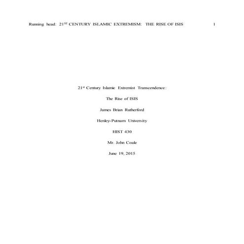 21st Century Islam_The Rise of ISIS | DOCX | Islam | Religion ...