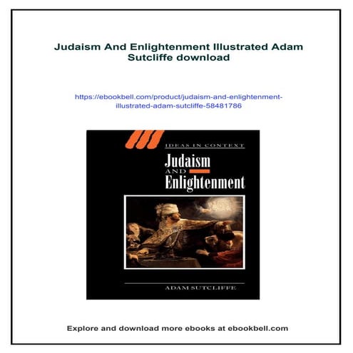Judaism And Enlightenment Illustrated Adam Sutcliffe | PDF