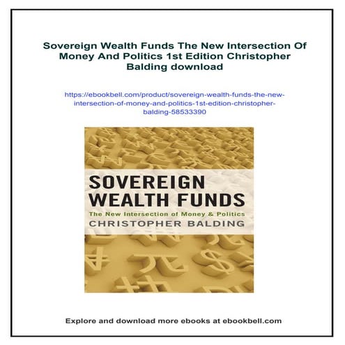 Sovereign Wealth Funds The New Intersection Of Money And Politics 1st ...