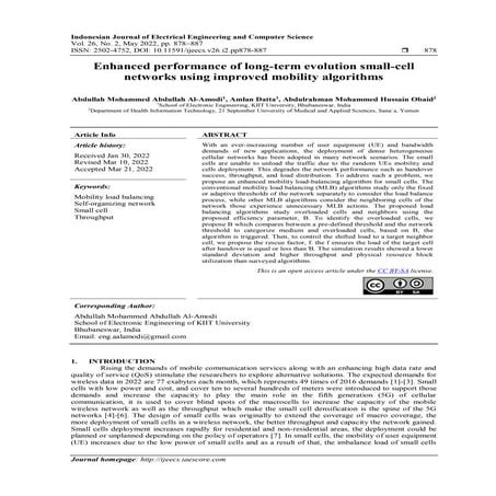 Enhanced performance of long-term evolution small-cell networks using ...