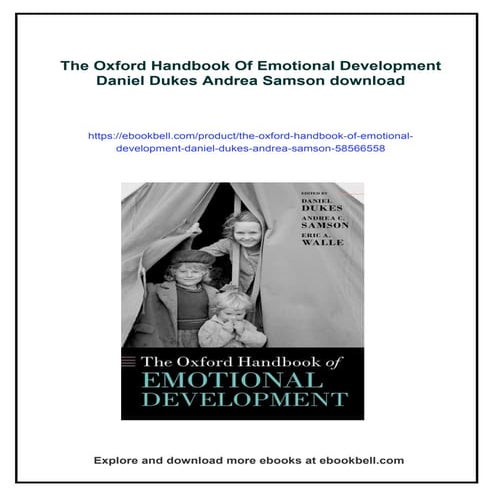 The Oxford Handbook Of Emotional Development Daniel Dukes Andrea Samson ...