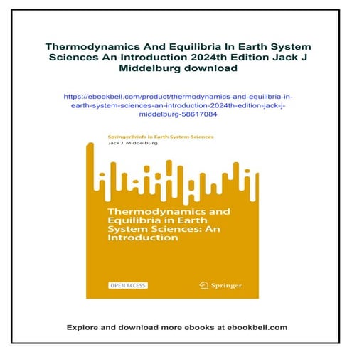 Thermodynamics And Equilibria In Earth System Sciences An Introduction ...