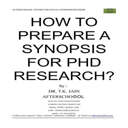 29312434 how-to-prepare-a-synopsis-for-phd-research | PDF