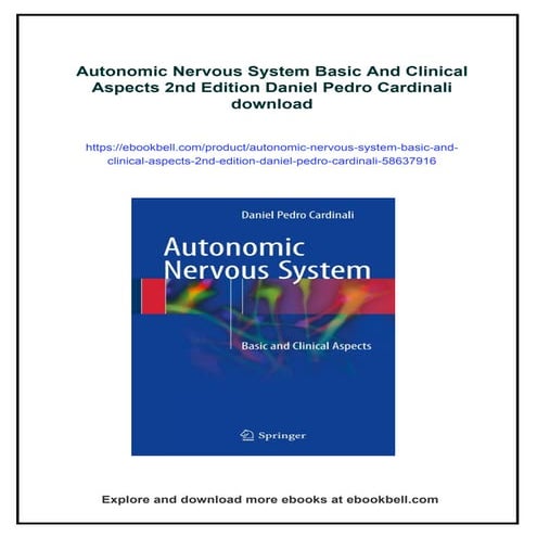 Autonomic Nervous System Basic And Clinical Aspects 2nd Edition Daniel ...