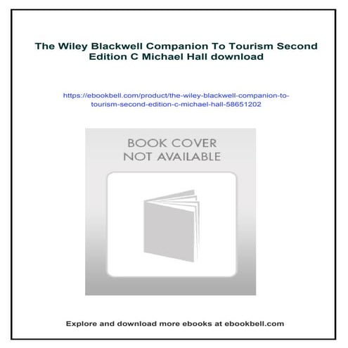 The Wiley Blackwell Companion To Tourism Second Edition C Michael Hall | PDF