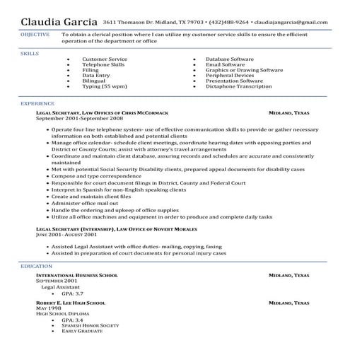 MY RESUME clerical | PDF | Legal Services Industry | Industries
