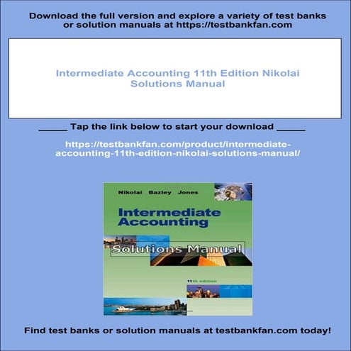 Intermediate Accounting 11th Edition Nikolai Solutions Manual | PDF