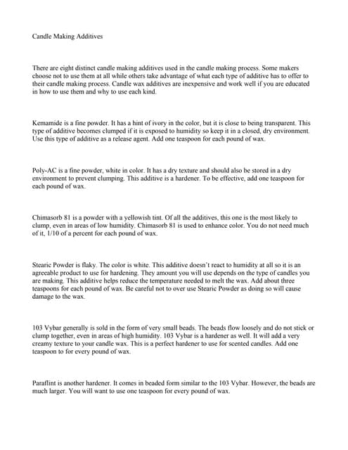 Candle additives | PDF