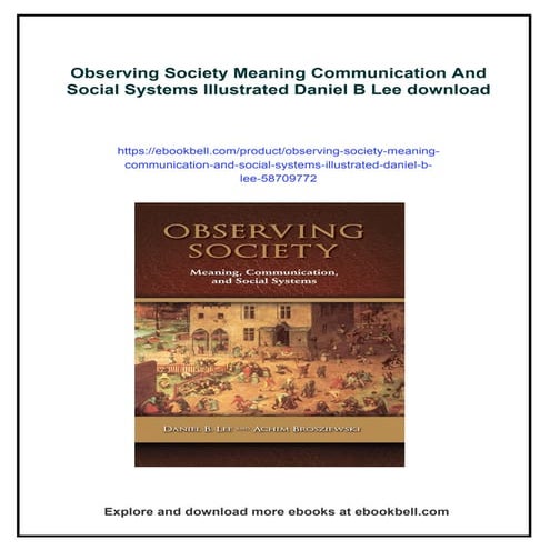 Observing Society Meaning Communication And Social Systems Illustrated ...