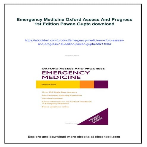Emergency Medicine Oxford Assess And Progress 1st Edition Pawan Gupta | PDF