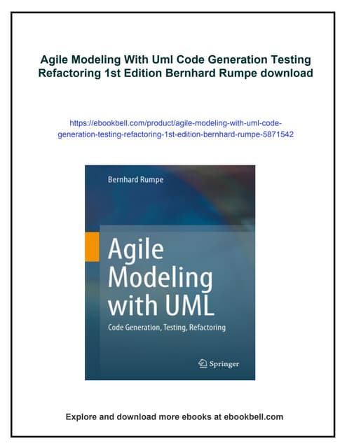 Agile Modeling With Uml Code Generation Testing Refactoring 1st Edition