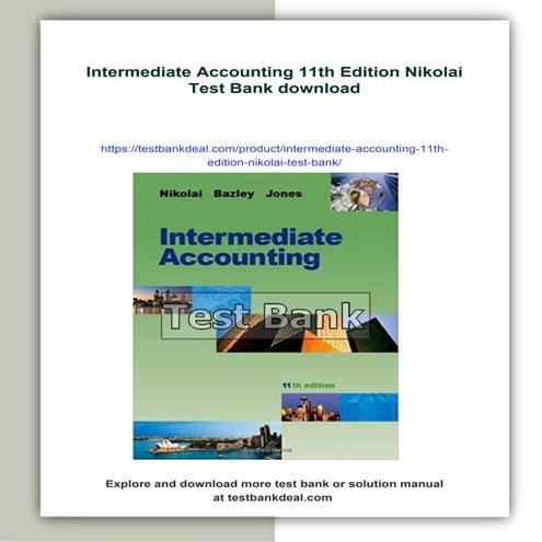 Intermediate Accounting 11th Edition Nikolai Test Bank | PDF