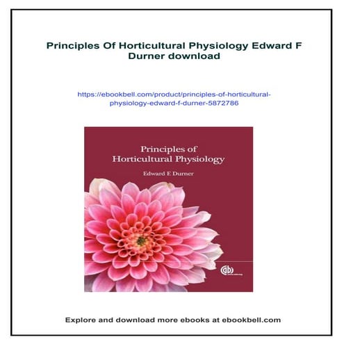Principles Of Horticultural Physiology Edward F Durner | PDF