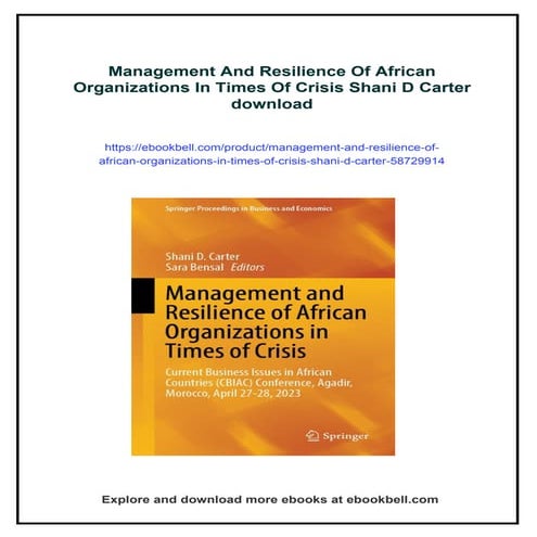 Management And Resilience Of African Organizations In Times Of Crisis ...