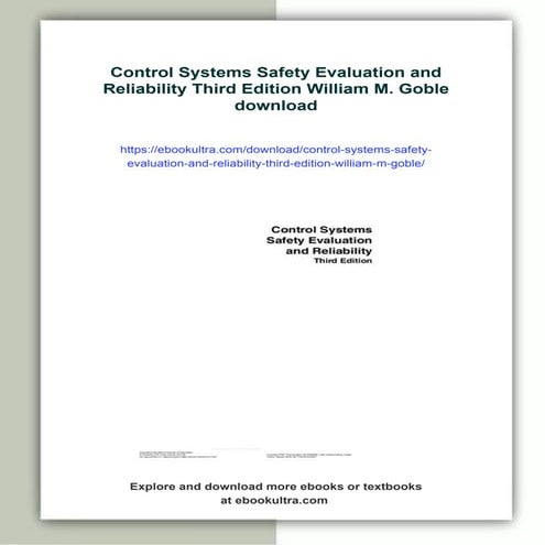 Control Systems Safety Evaluation and Reliability Third Edition William ...