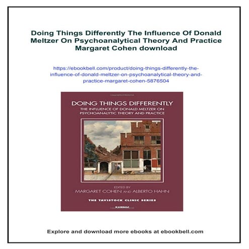 Doing Things Differently The Influence Of Donald Meltzer On ...
