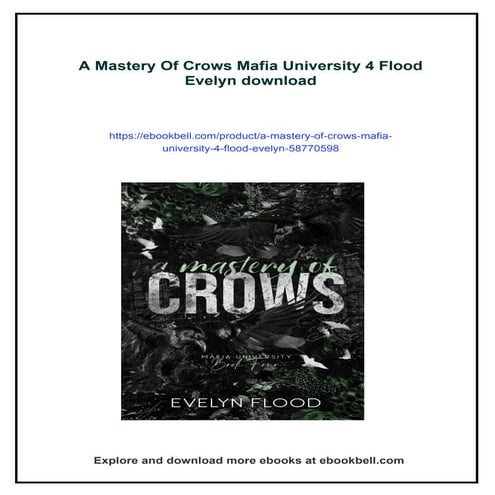 A Mastery Of Crows Mafia University 4 Flood Evelyn | PDF