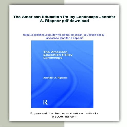 The American Education Policy Landscape Jennifer A. Rippner | PDF