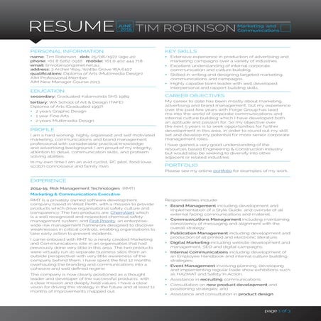 Tim Resume 2015 [C] | PDF