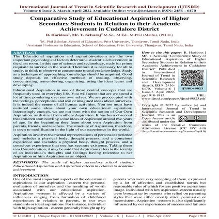 Comparative Study of Educational Aspiration of Higher Secondary ...