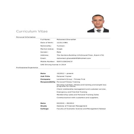 cv mohamed | DOCX