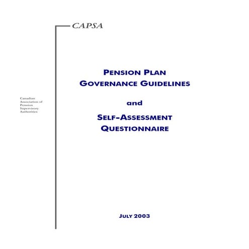 CAPSA Governance Guidelines&Questionnaire | PDF