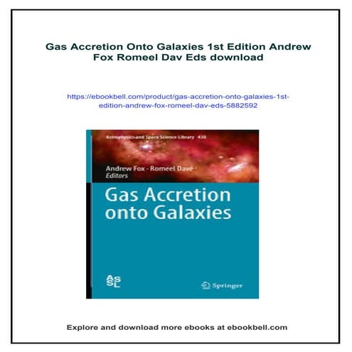 Gas Accretion Onto Galaxies 1st Edition Andrew Fox Romeel Dav Eds | PDF