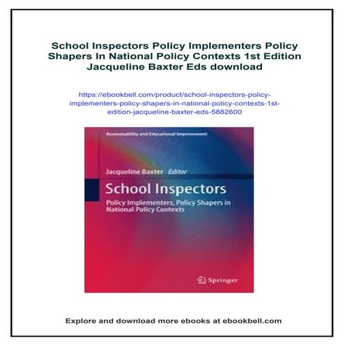 School Inspectors Policy Implementers Policy Shapers In National Policy ...
