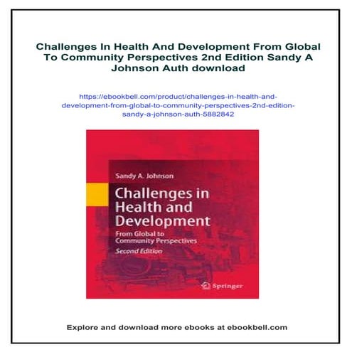 Challenges In Health And Development From Global To Community ...