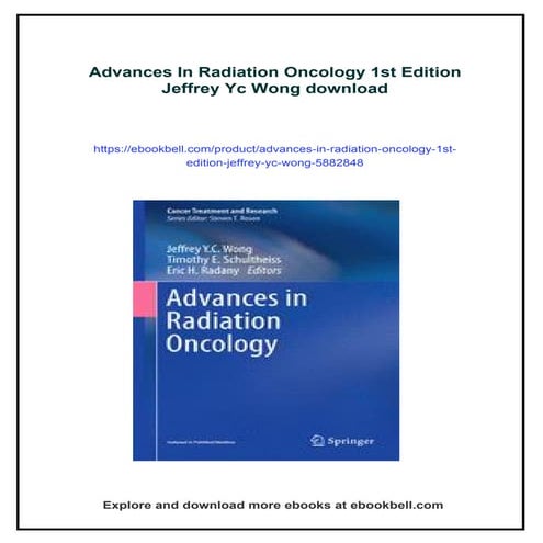Advances In Radiation Oncology 1st Edition Jeffrey Yc Wong | PDF