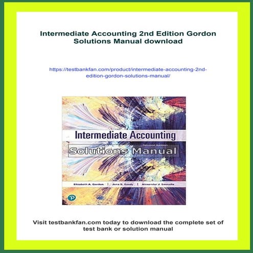 Intermediate Accounting 2nd Edition Gordon Solutions Manual | PDF
