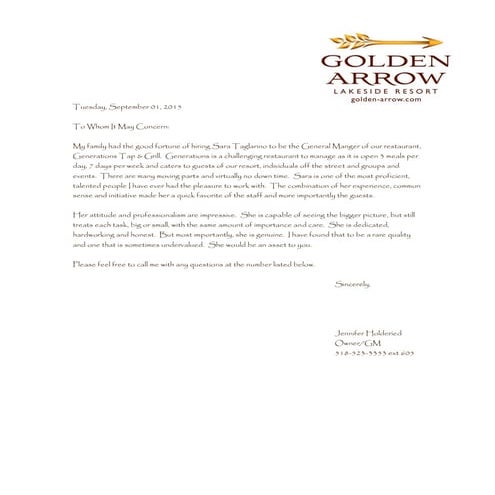 Reference letter Atlantic Hotel | DOCX