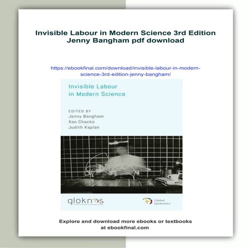 Invisible Labour in Modern Science 3rd Edition Jenny Bangham | PDF