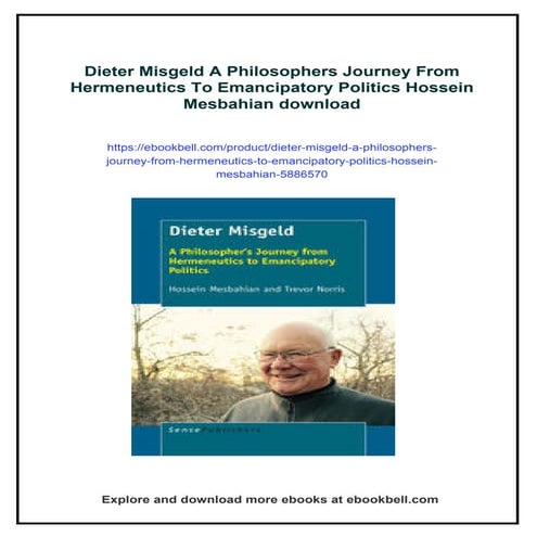 Dieter Misgeld A Philosophers Journey From Hermeneutics To Emancipatory ...