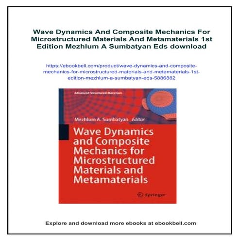 Wave Dynamics And Composite Mechanics For Microstructured Materials And ...