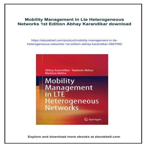 Mobility Management In Lte Heterogeneous Networks 1st Edition Abhay Karandikar | PDF