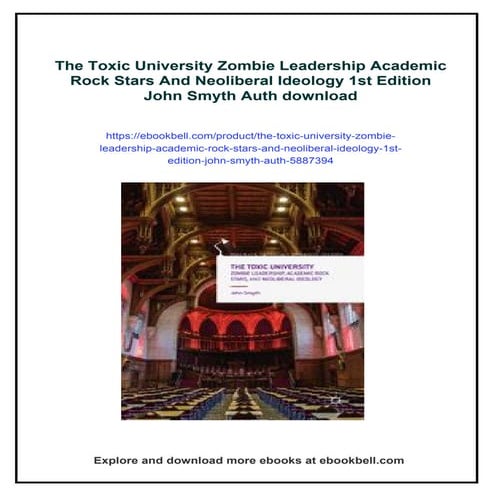 The Toxic University Zombie Leadership Academic Rock Stars And Neoliberal Ideology 1st Edition ...