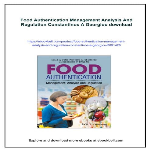 Food Authentication Management Analysis And Regulation Constantinos A ...