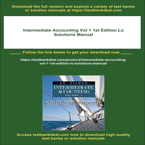 Intermediate Accounting Vol 1 1st Edition Lo Solutions Manual | PDF