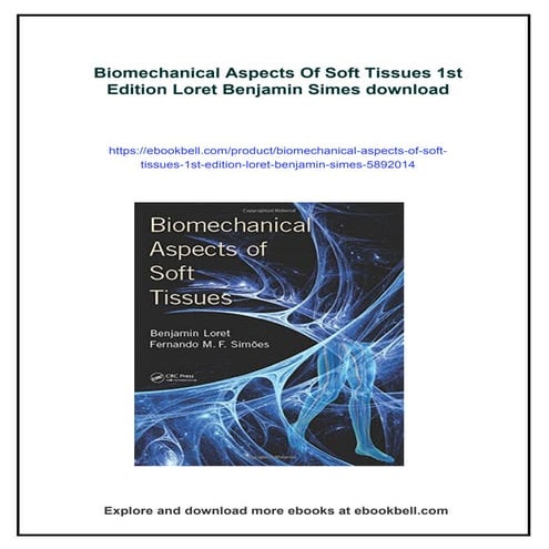 Biomechanical Aspects Of Soft Tissues 1st Edition Loret Benjamin Simes ...