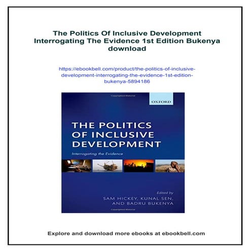 The Politics Of Inclusive Development Interrogating The Evidence 1st ...