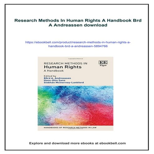 Research Methods In Human Rights A Handbook Brd A Andreassen | PDF